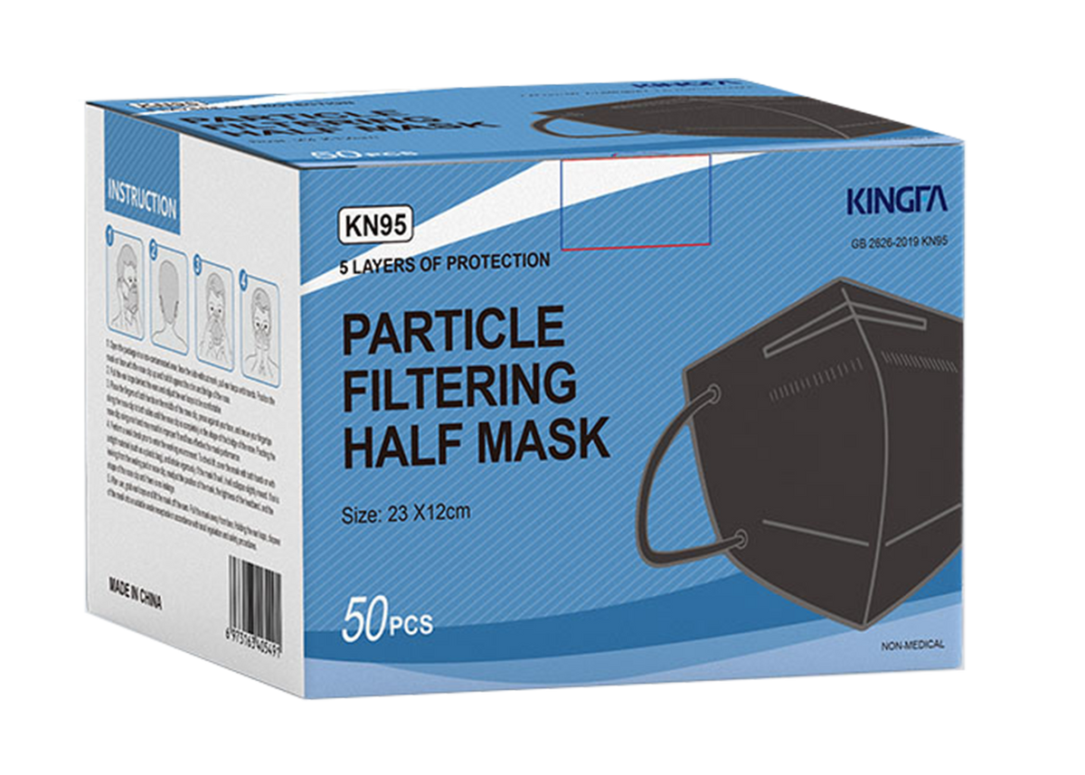 Kingfa Black Extra Large KN95 Face Masks – Planet Halo Health